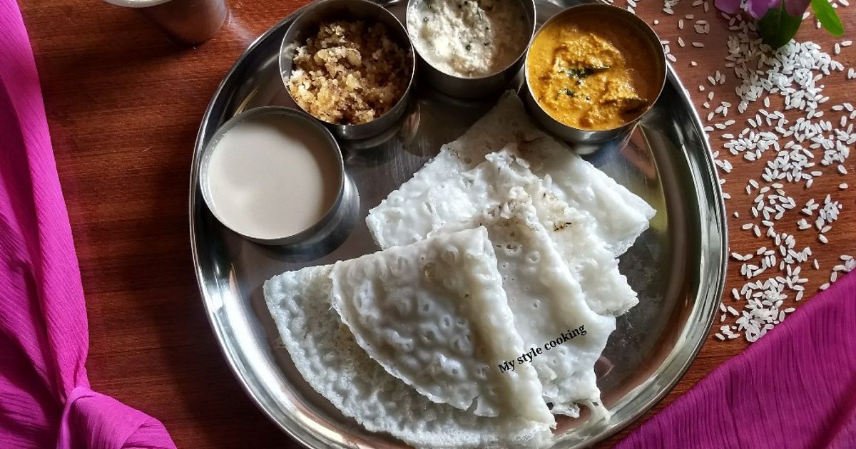 Neerudosa,Sweet Coconut Milk,Chutney,& Coconut Jaggery Mix Recipe by ...