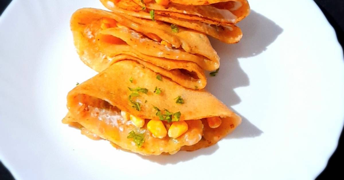 Veggie Corn Crepes Recipe by Sanuber Ashrafi - Cookpad