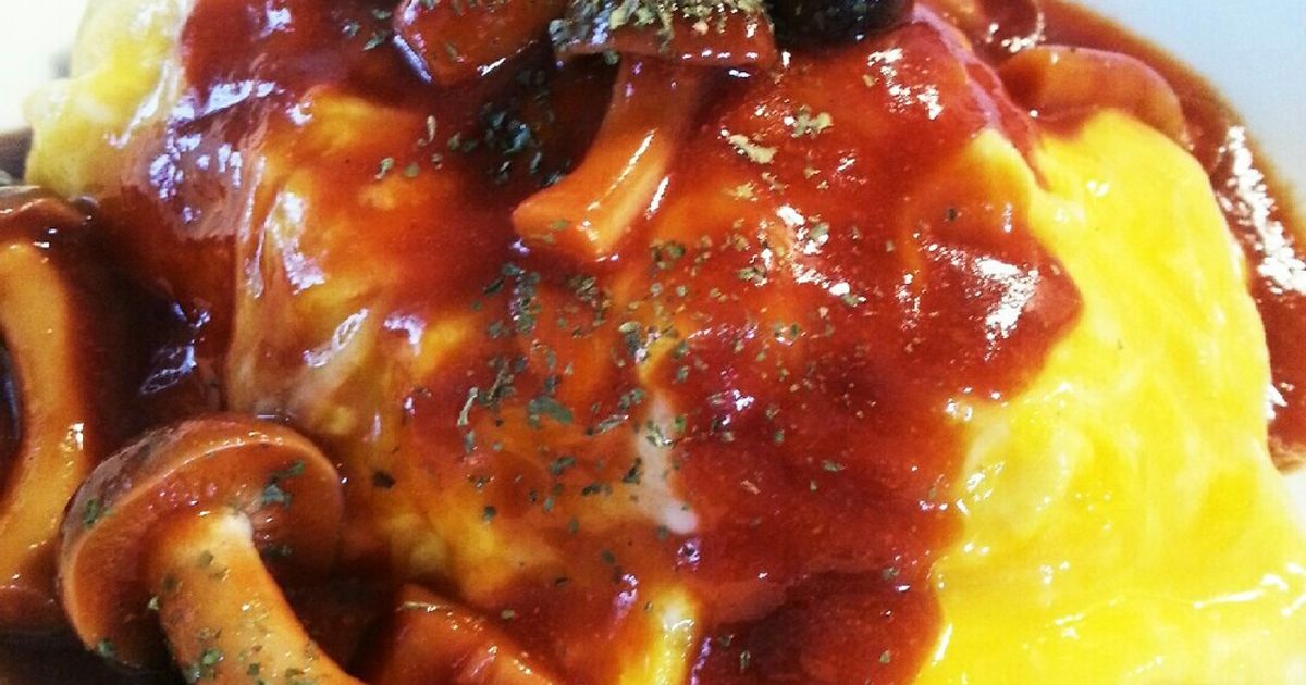 Fluffy And Creamy Omurice With Mushroom Demi Glace Sauce Recipe By ♡しゆまんま♡
