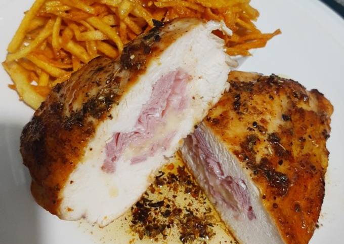 Pechuga rellena de Queso y Jamón Receta de Dayli- Cookpad