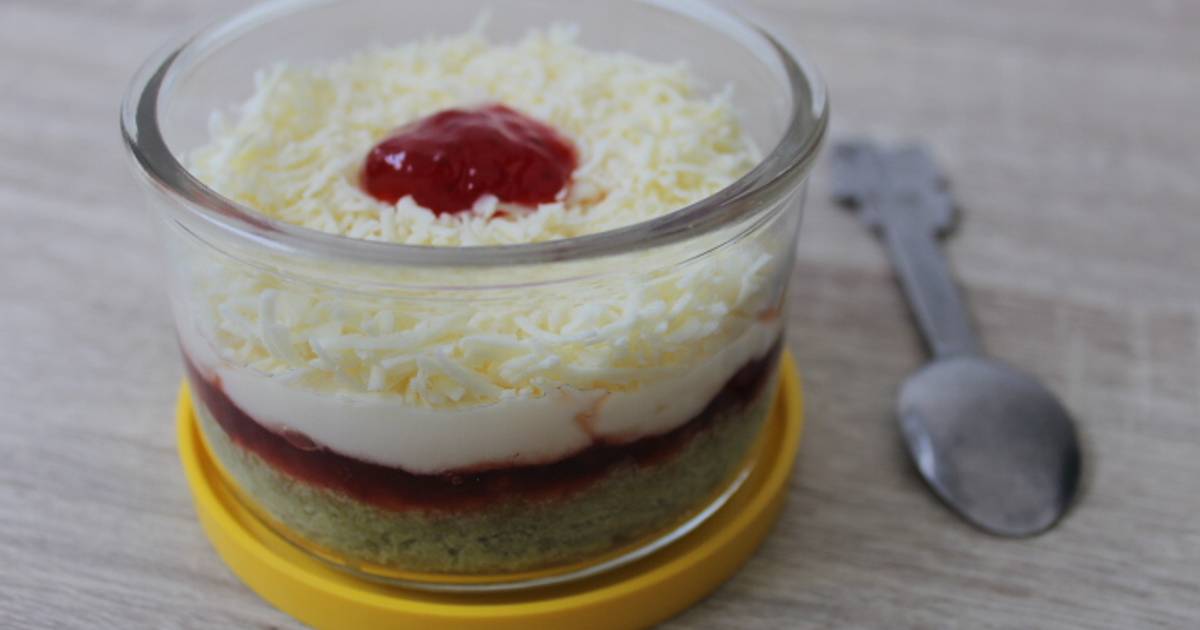 Resep Gluten Free Pandan Cheese Cake in a Jar oleh Devina - Cookpad