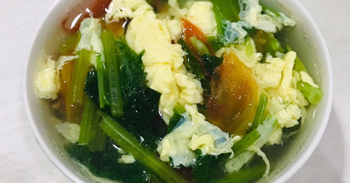 Resep Sup bayam jepang tomat dan telur,than hua thang oleh Angela Litha ...