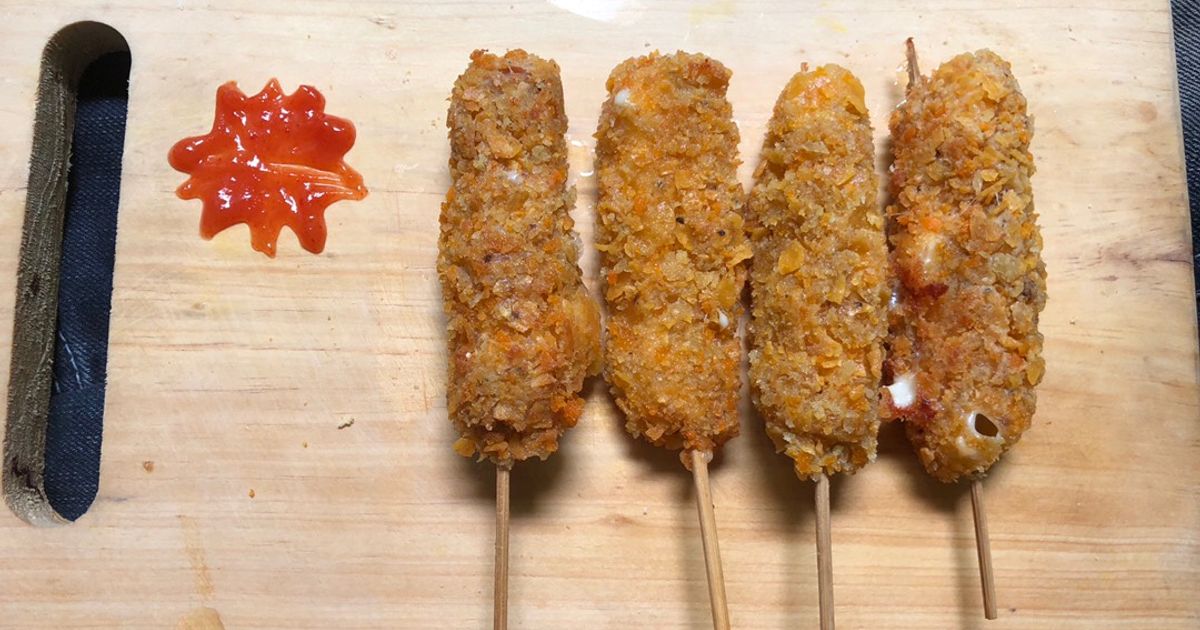 Resep Mozarella Corn Dog With Doritos Cheese And Bon Cabe oleh Widya ...