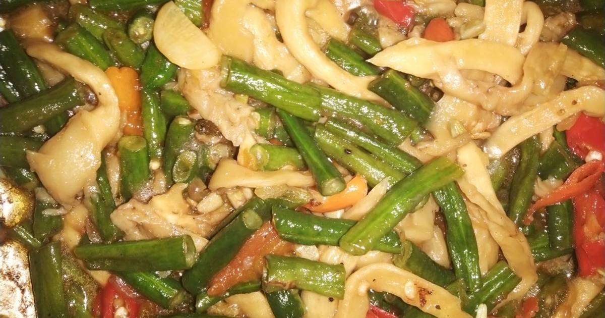 Resep Tumis jamur kacang panjang oleh Ikhaa Aiyuu - Cookpad