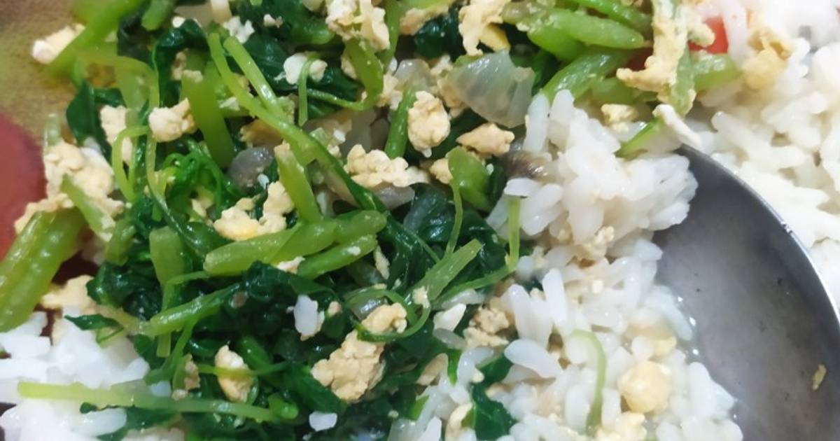 Resep Tumis bayam telur sederhana oleh siti syarahh - Cookpad