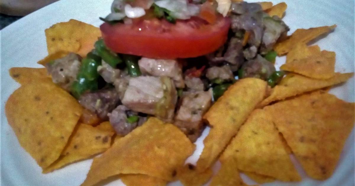 Nachos con Carne Receta de Cony Serrano- Cookpad