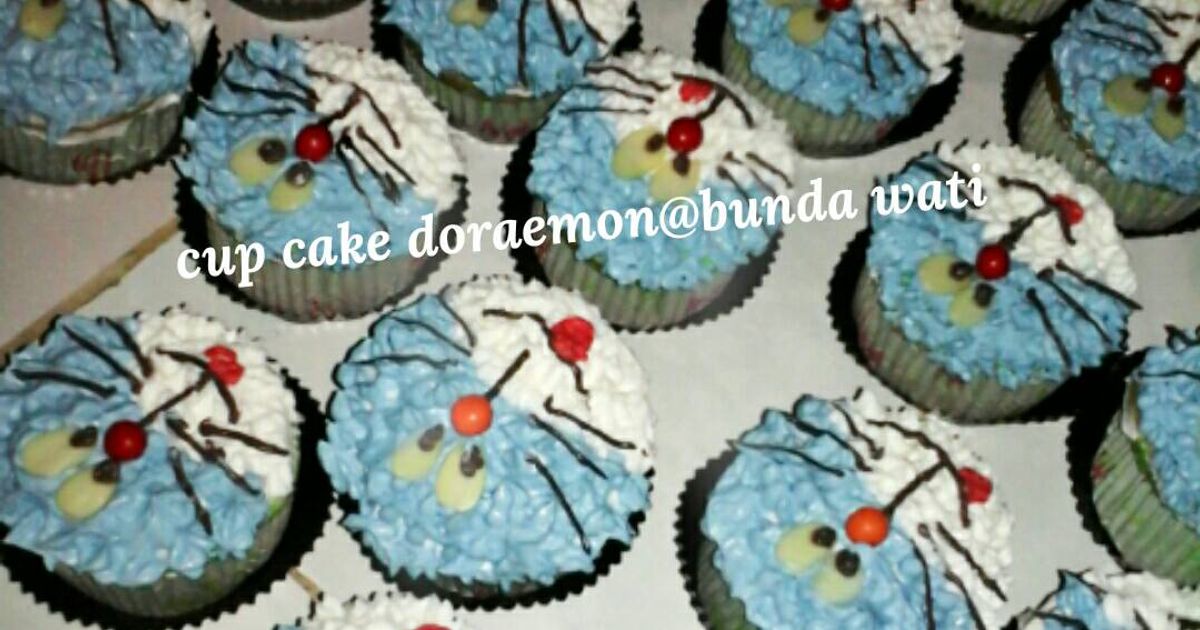 Resep Cup Cake Doraemon Praktis oleh Boenda Watie - Cookpad