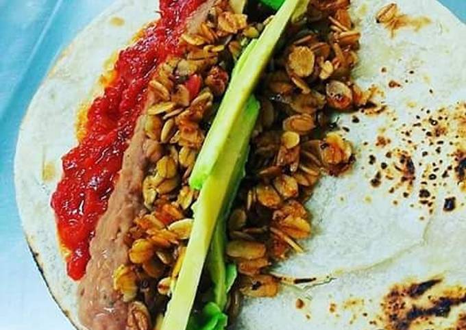 Tacos de machaca vegetariana Receta de Kevin Jefthe- Cookpad