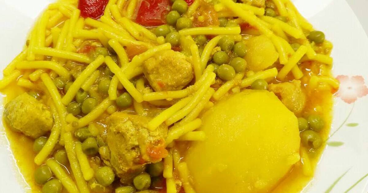 Guiso de magra con fideos Receta de toniru- Cookpad