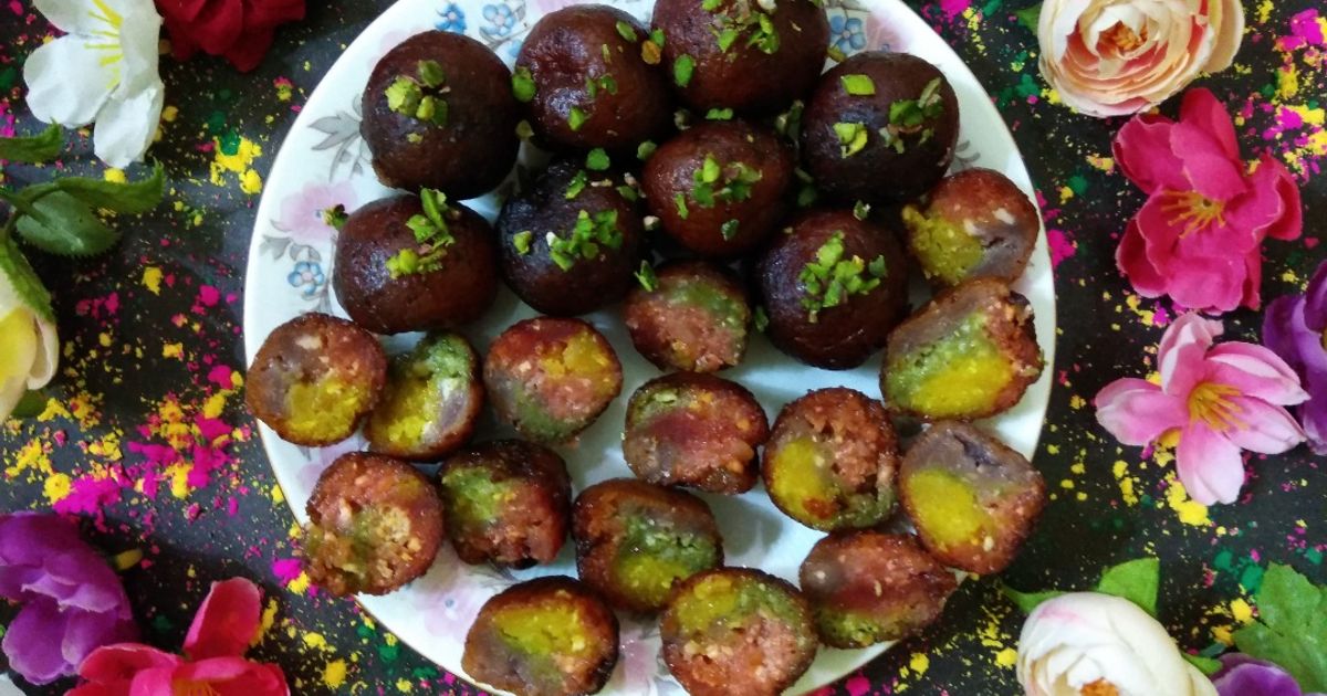 Rainbow Gulab Jamun Recipe by Rosy Sethi - Cookpad