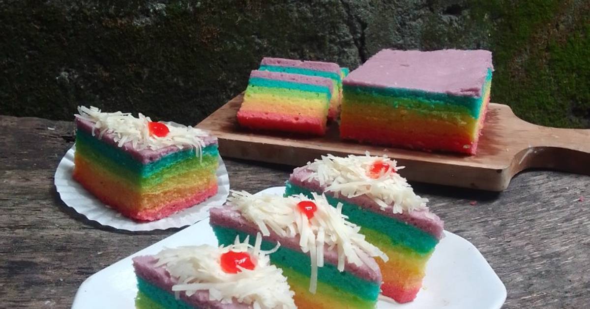 Resep Rainbow Cake oleh Nunu Ulfah - Cookpad
