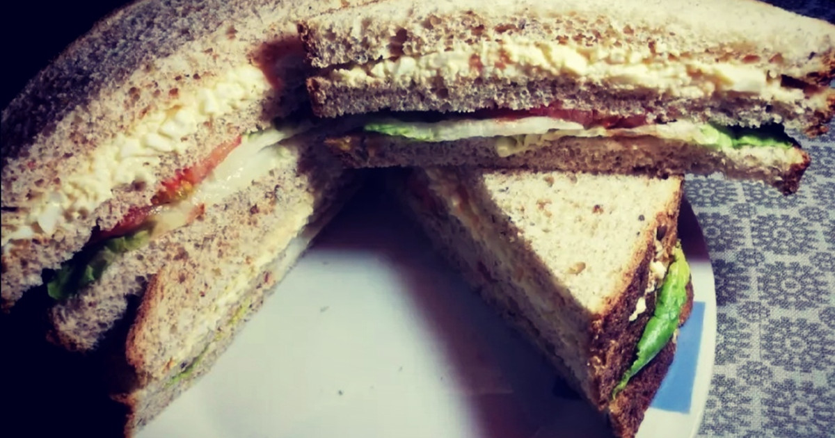 Sándwich De Verdura De Pan De Molde Integral O Normal. 🥪🥪 Receta de ...