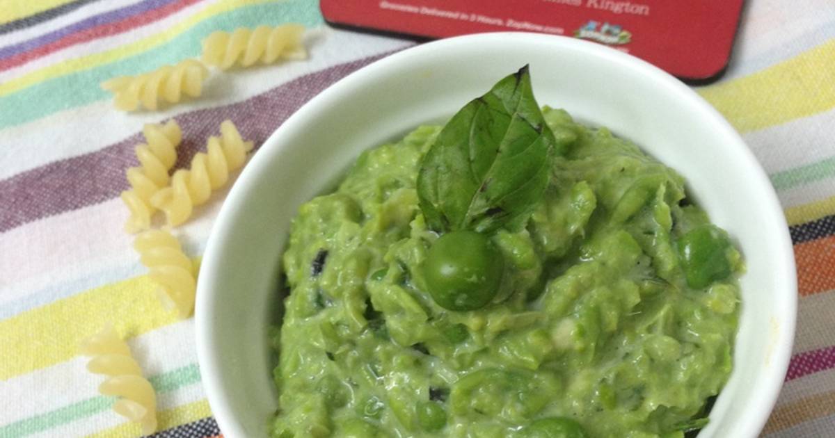 Peas Basil Sauce Pasta Recipe by pinksocks - Cookpad