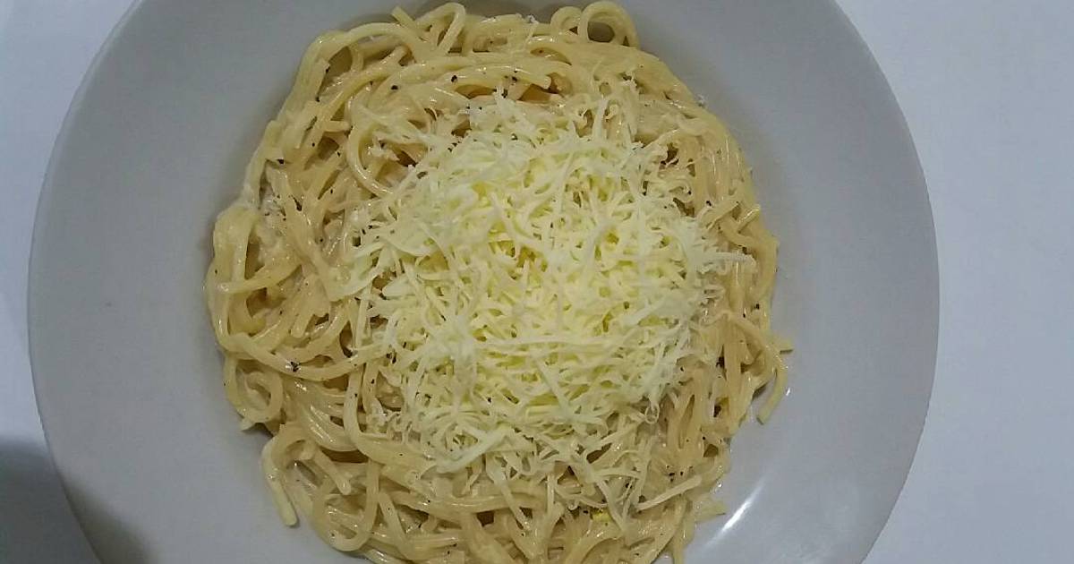 Resep Spaghetti saos putih oleh Yunie_srie - Cookpad