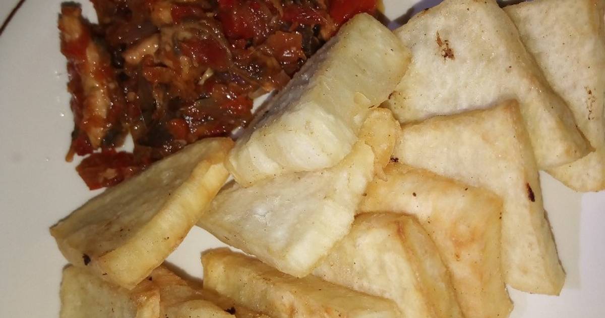 Fried yam with source Recipe by Aishatu Basheer - Cookpad