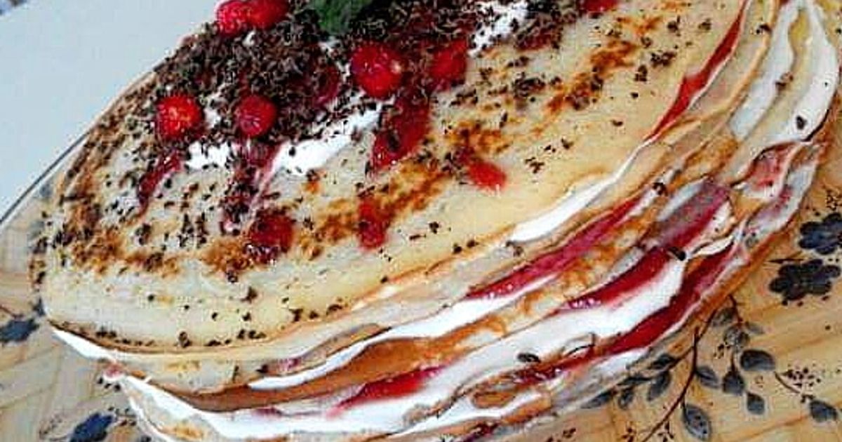 Strawberry Jam Crepe Cake Recipe By Lacuisinedemireille