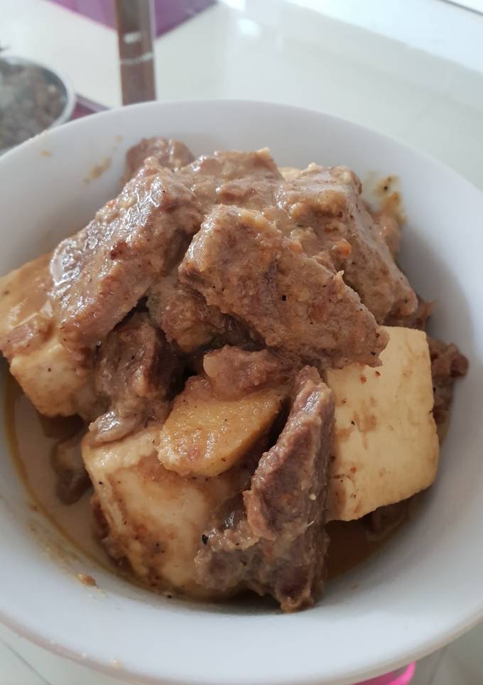 Resep Terik sapi tahu dengan susu oleh Marcellina Setiawan - Cookpad