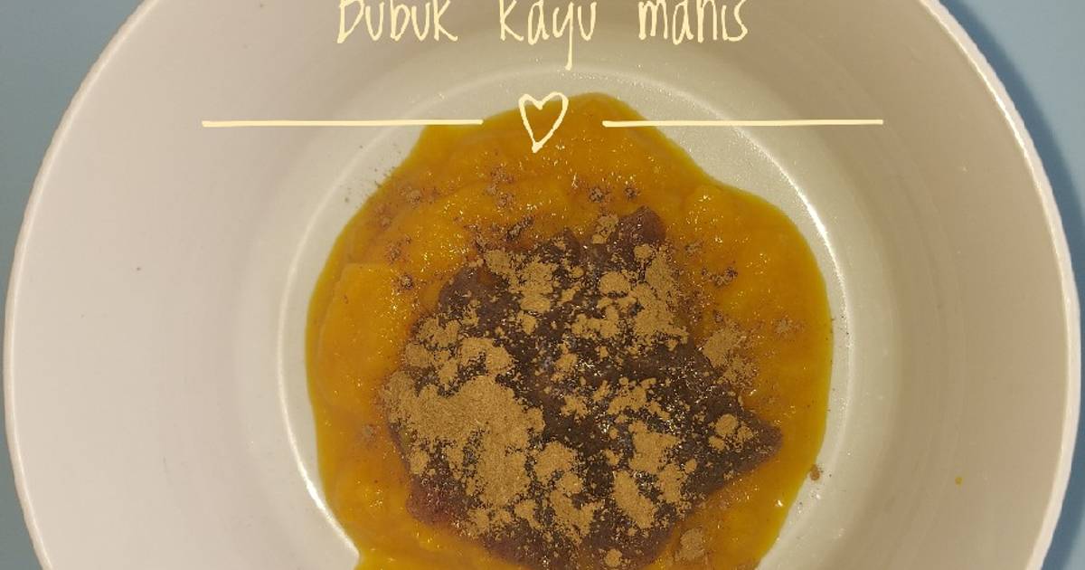 Resep Menu selingan MPASI 6M+ 》 Labu kuning, kurma, bubuk kayu manis ...
