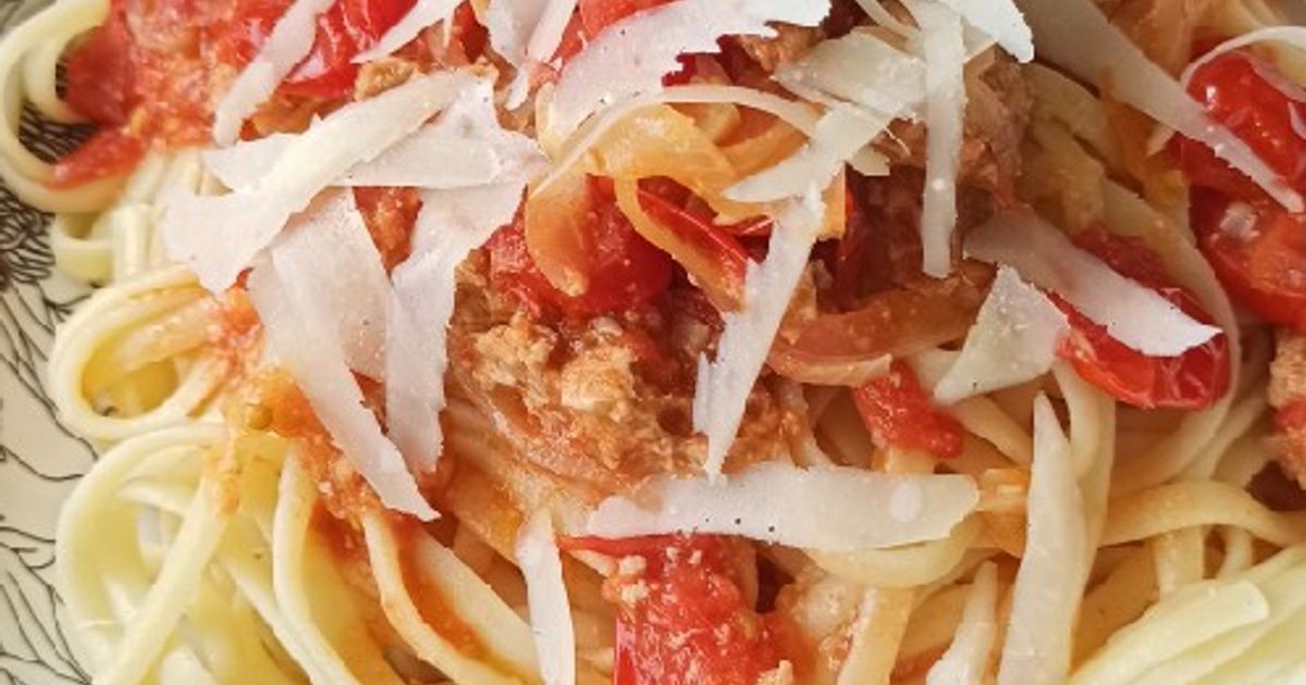 Pâtes Au Thon Et Tomates Cerises de @chris and co food - Cookpad