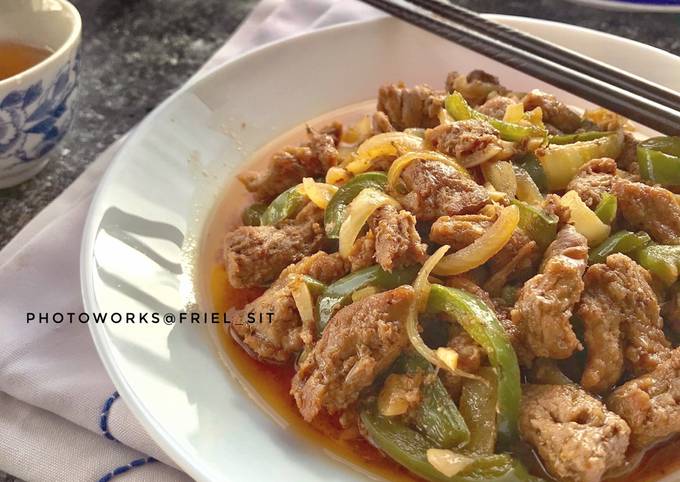 Resep Chinese beef with honey and oyster sauce aka tumis daging sapi ...