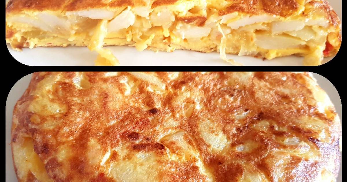 Tortilla de papa cebolla y morrón - 24 recetas caseras- Cookpad