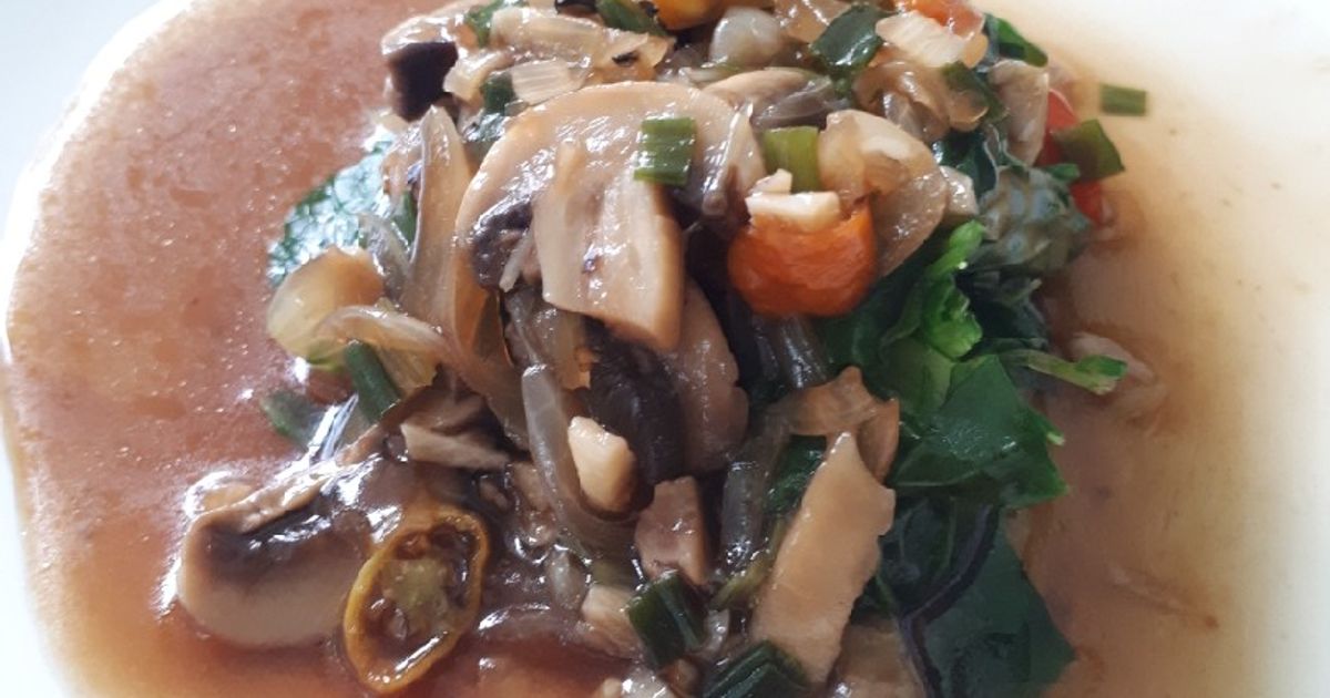 Resep Sawi Siram Saus Jamur Lada Hitam Mudah Dan Simpel oleh Putri H ...