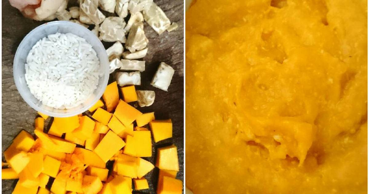 Resep MPASI - 8M+ Bubur Ayam Labu Kuning oleh Liza_Nick - Cookpad