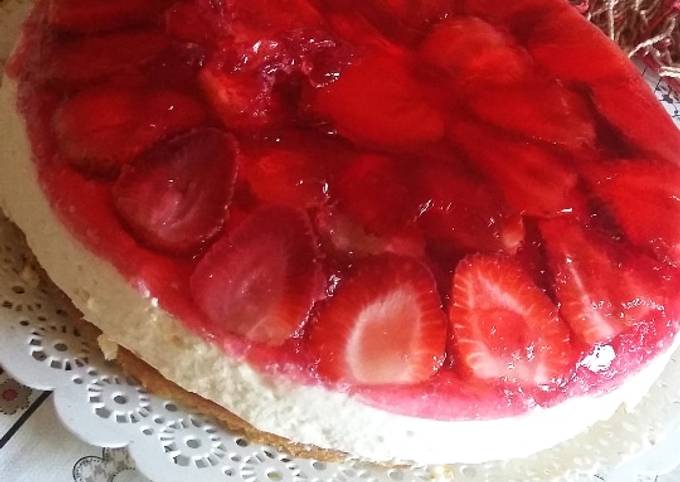 Cheesecake de frutilla Receta de Anabella Blanco- Cookpad