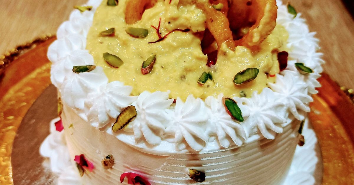 जलेबी रबड़ी केक(Jalebi Rabdi Cake Recipe In Hindi) Recipe by Prabha ...