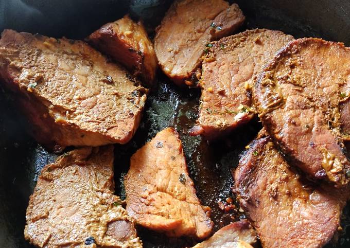 Asado de nalga de cerdo 🐷 a la sartén Receta de Valentina - Cookpad