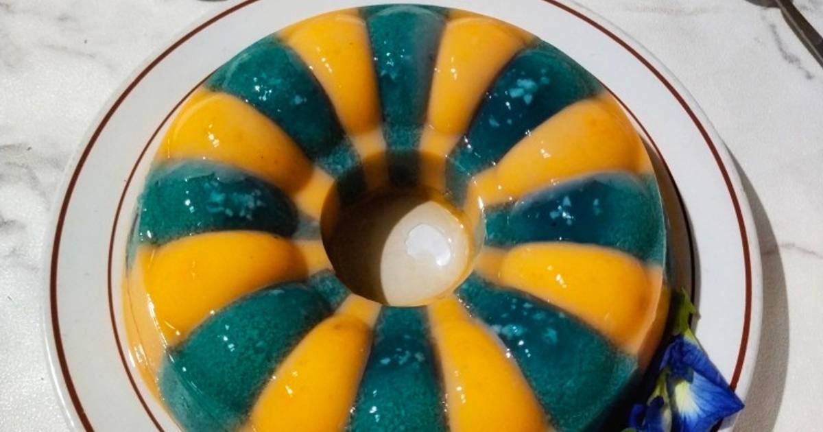 63 resep pudding lumut bunga telang enak dan mudah - Cookpad