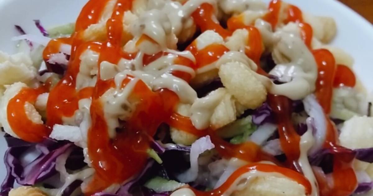 Cách Làm Món Salad nui chiên giòn rụm 😋😋 của Moon Yang - Cookpad