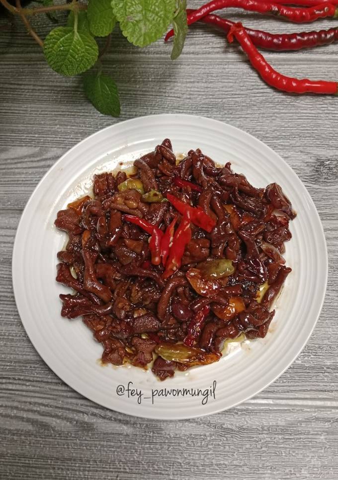 Resep Oseng Usus Ayam Kecap Pedas oleh Fey_Pawonmungil - Cookpad