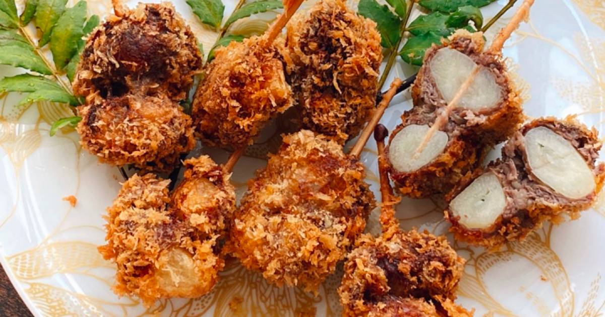 Japanese Garlic Kushiage (Fried Garlic Skewers) Recipe by Aunty Eiko's ...