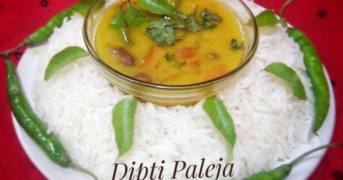 Gujarati Dal With Steamed Rice Recipe by Dipti Paleja - Cookpad