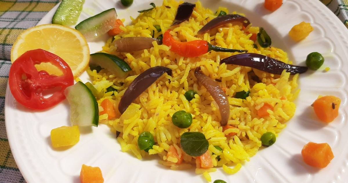Fried rice with haldi(Haldi have medical properties for health) Recipe ...