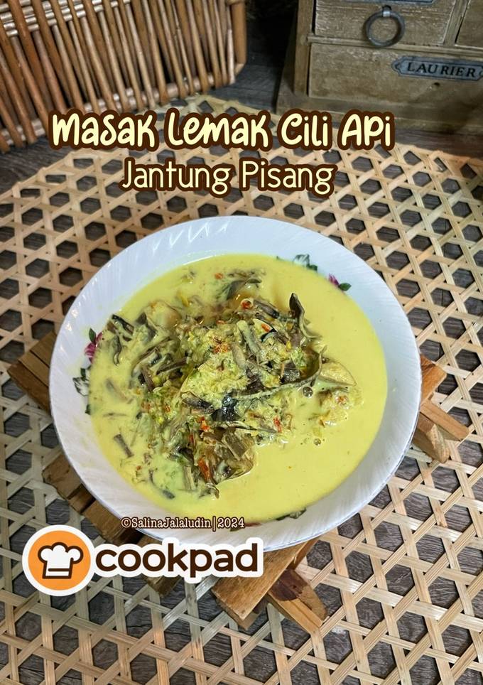 Resipi Masak Lemak Cili Api Jantung Pisang oleh Salina Jalaludin - Cookpad
