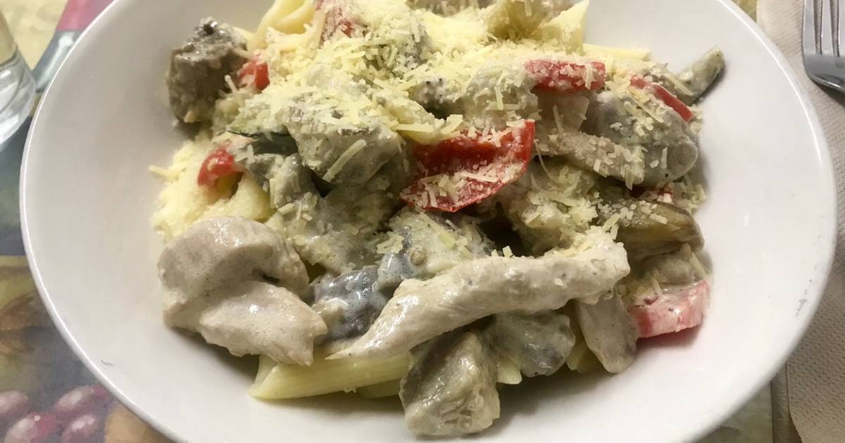 Penne con pollo - 74 recetas caseras- Cookpad