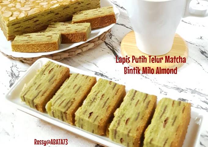 Resep Lapis Putih Telur Matcha Bintik Milo Almond oleh Rossy Anna ...