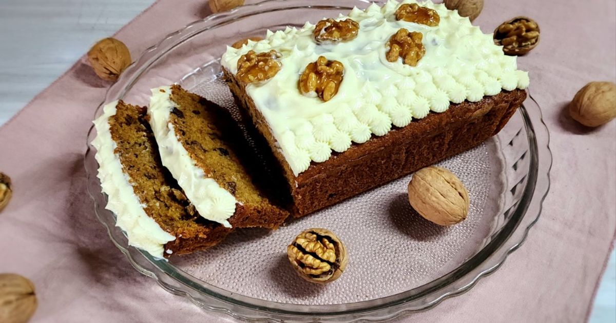 🥕 Budín Carrot Cake Con Pasas De Uva Y Nueces; Cream Cheese Con Nueces ...