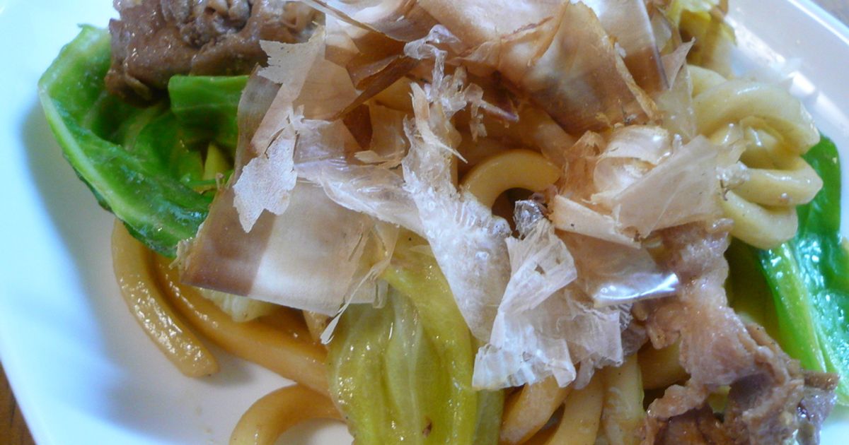 Simple Stir Fried Udon With Fragrant Sesame Oil Recipe by おぶうさま