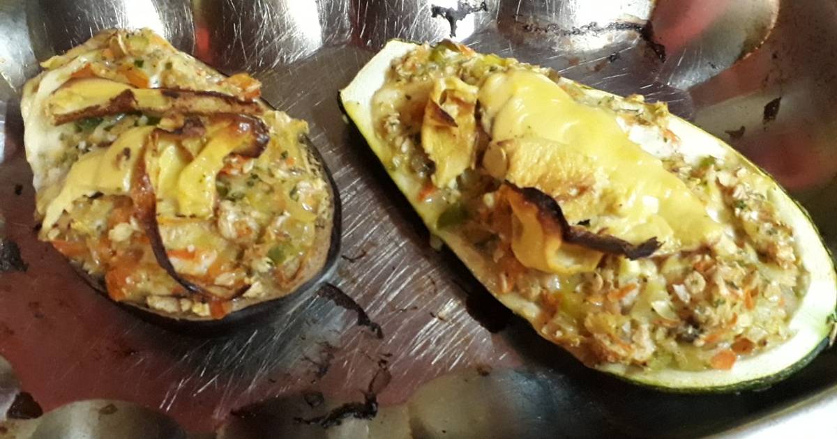 Zucchinis rellenos vegetarianos - 19 recetas caseras- Cookpad
