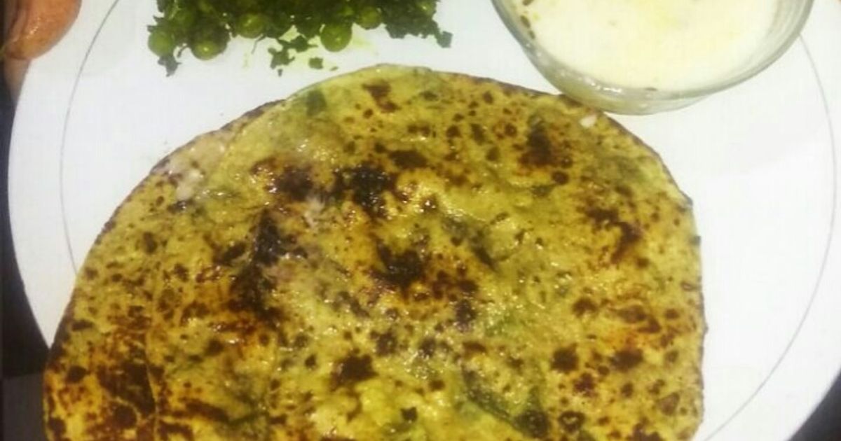 Methi Matar Aaloo Ki Sabzi With Methi Ki Chapati Recipe by Archana ...