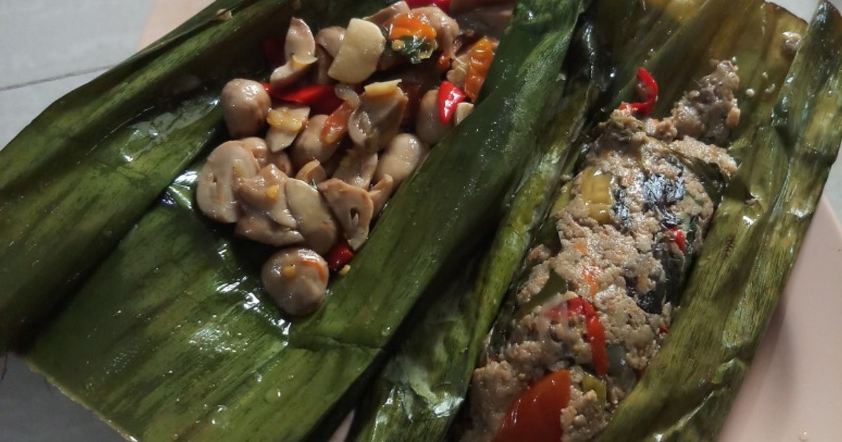 Resep Pepes Jamur Dan Pepes Oncom (Asli Orang Sunda) oleh ibu Alif ...