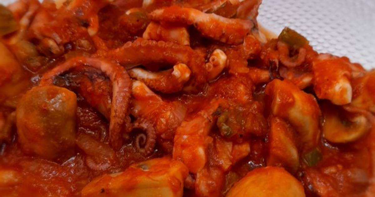 Pulpitos con salsa de tomate Receta de Ramón Palmerín Granado- Cookpad
