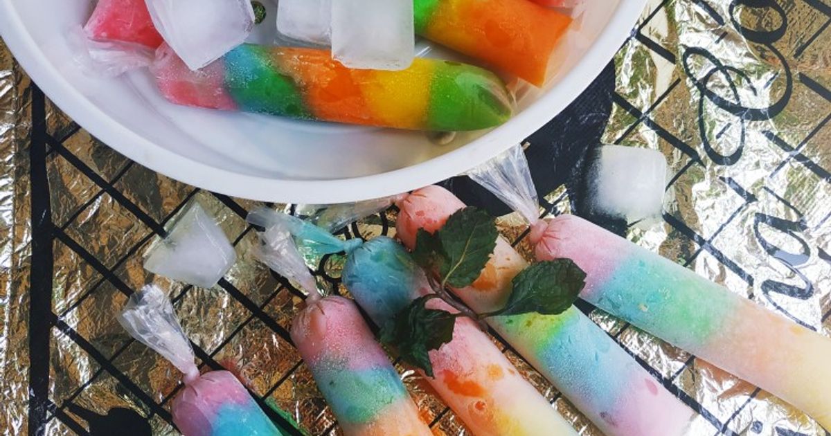 Resep es mambo susu pelangi rumahan enak dan mudah - Cookpad