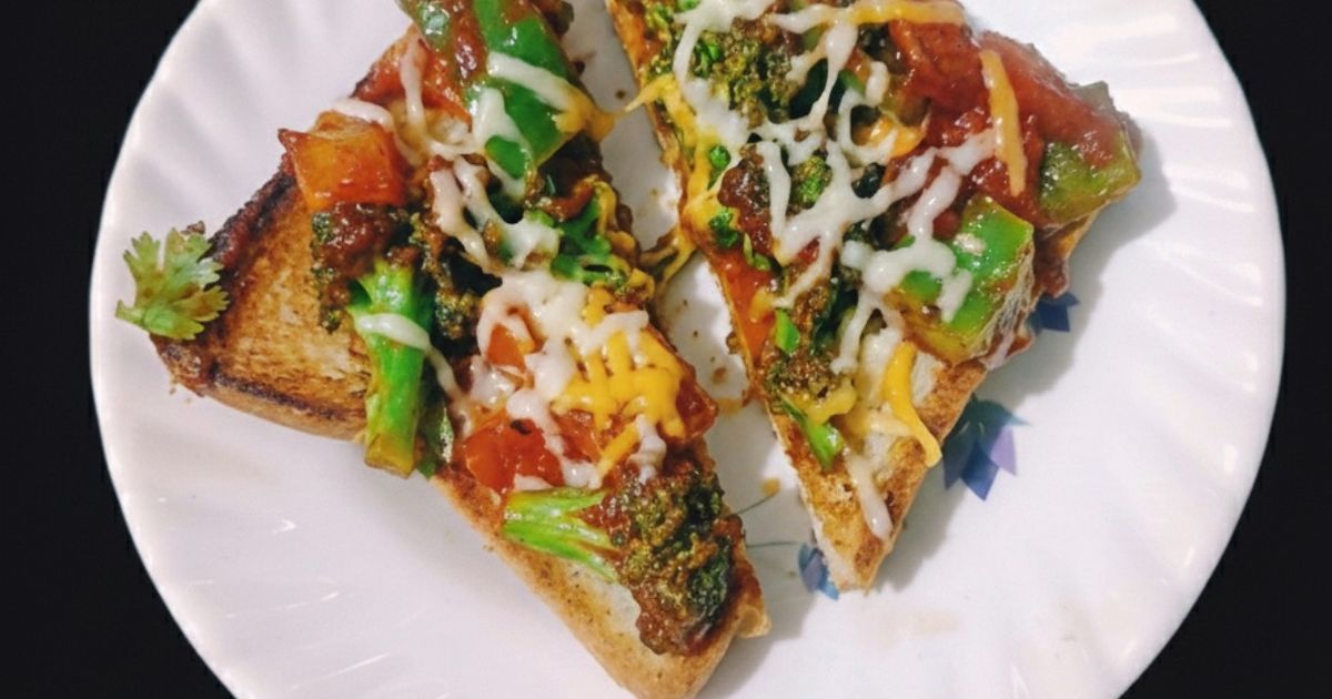 Vegetable Open Sandwich Recipe by Nutan Shah - Cookpad