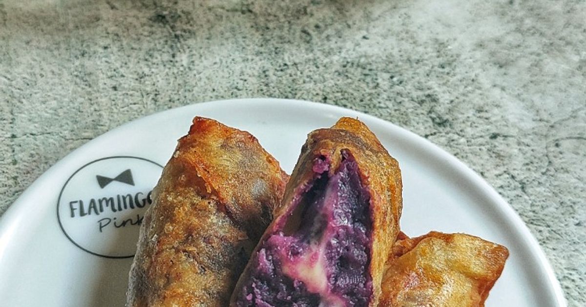 Resep lumpia ubi ungu tanpa coklat rumahan enak dan mudah - Cookpad