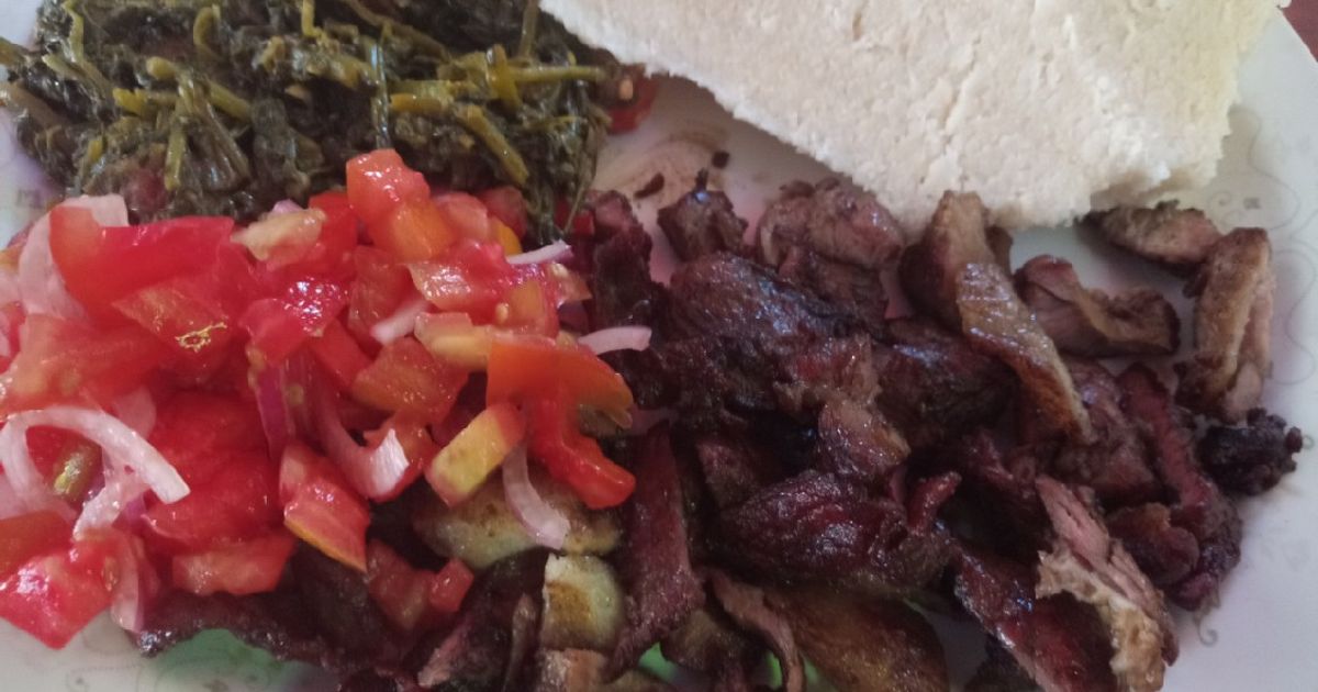 Nyama Choma With Traditional Vegetables And Kachumbari Recipe by Rehema ...