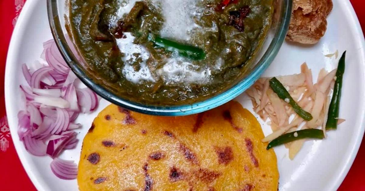 Sarson Ka Saag-Makki Ki Roti Recipe by Sadhana Mohindra - Cookpad